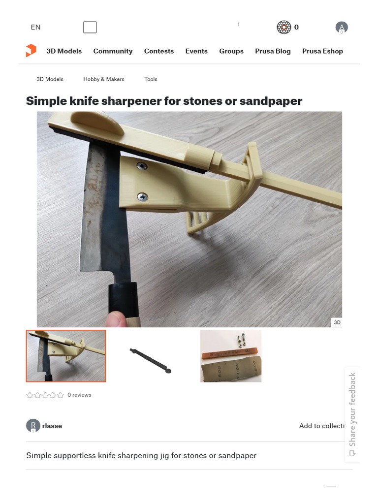 Simple Knife Sharpener For Stones or Sandpaper by Rlasse - Download ...