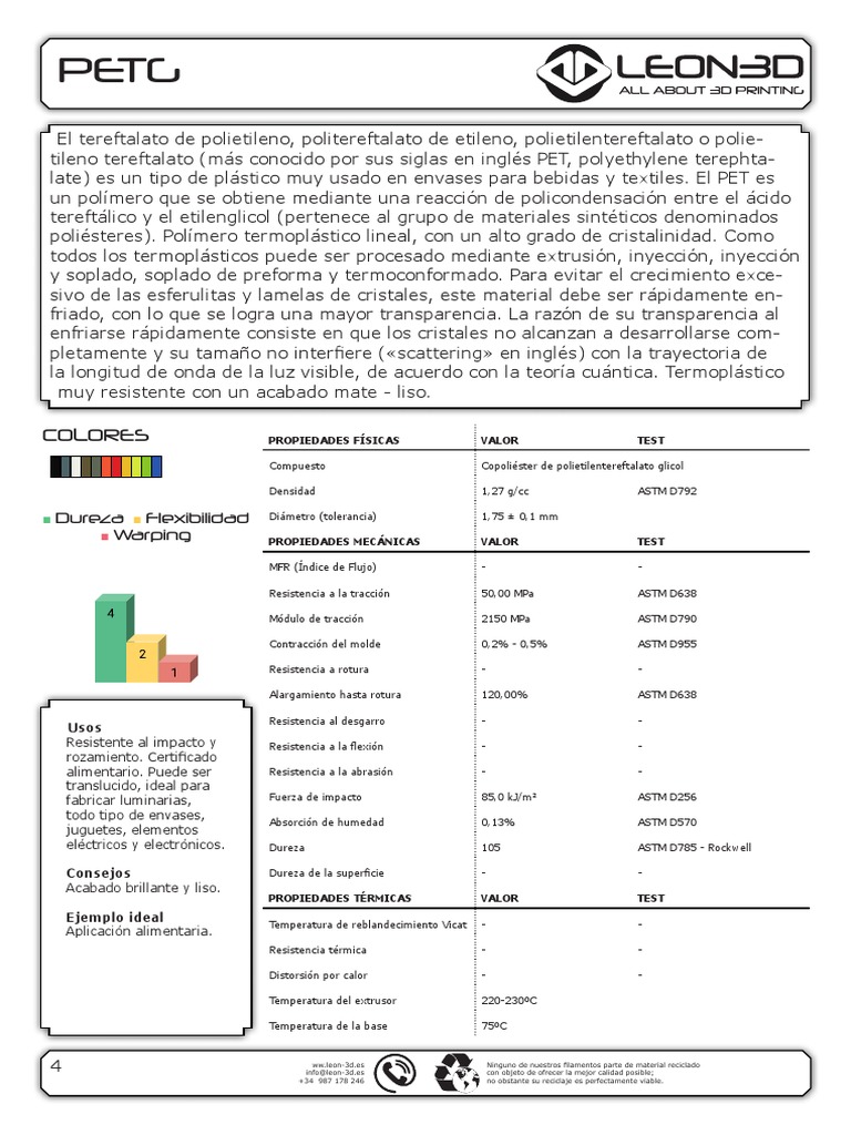 PETG | PDF | Ciencia de los Materiales | Química Física