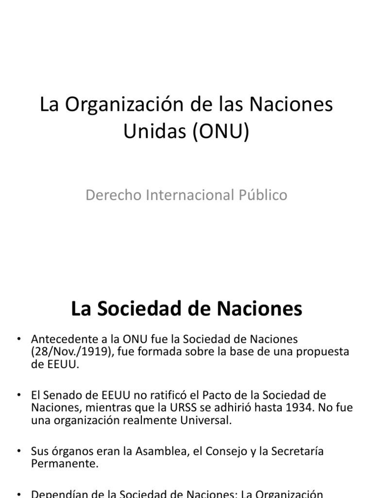 La Organizacion de Las Naciones Unidas (ONU) - 1 | PDF | Naciones Unidas | Relaciones ...