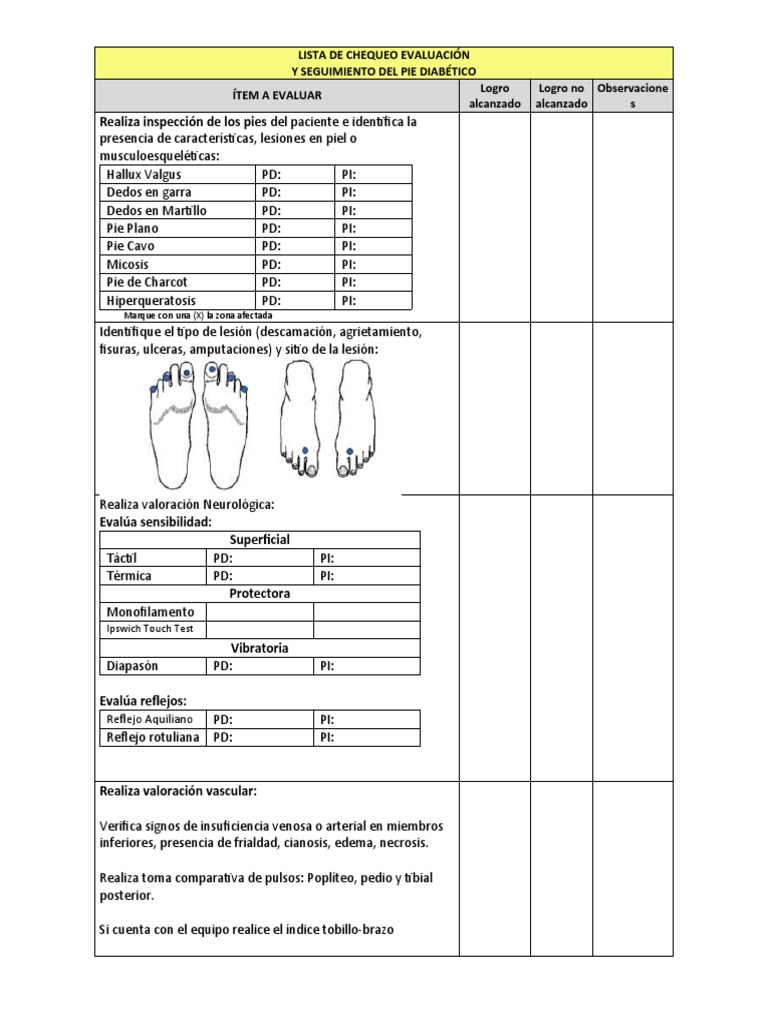 Evaluación Integral del Pie Diabético | PDF | Medicina CLINICA ...