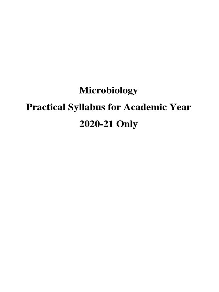 Online Microbiology Practical Syllabus 2020-21 | PDF | Transformation ...