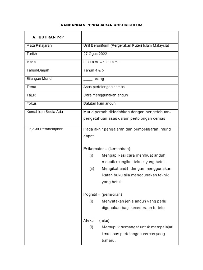 RPH Koko 27 Ogos 2022 | PDF
