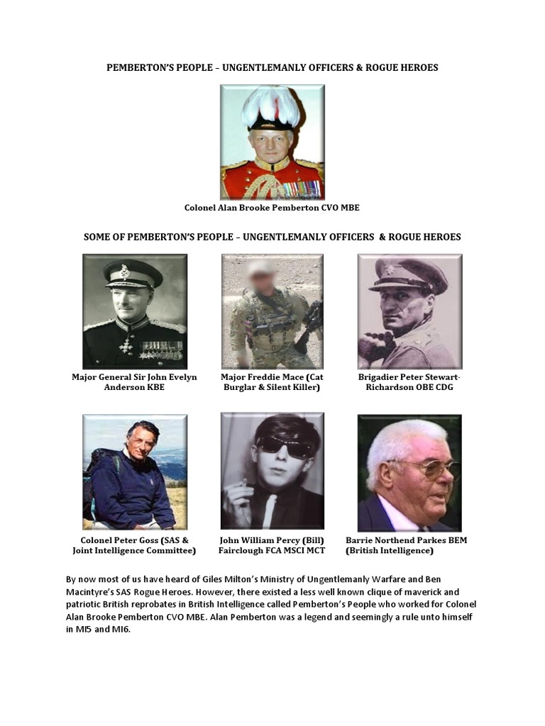 October 31, 2022 Pemberton's People, Ungentlemanly Officers & Rogue ...