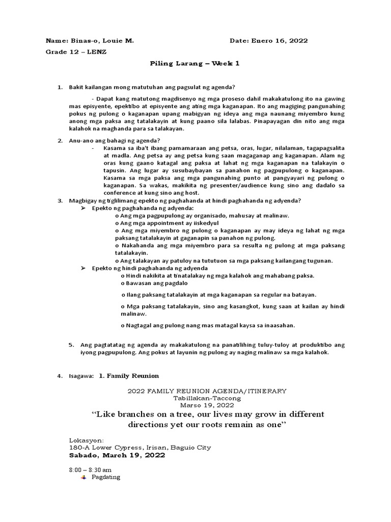 Piling Larang Week 1 | PDF