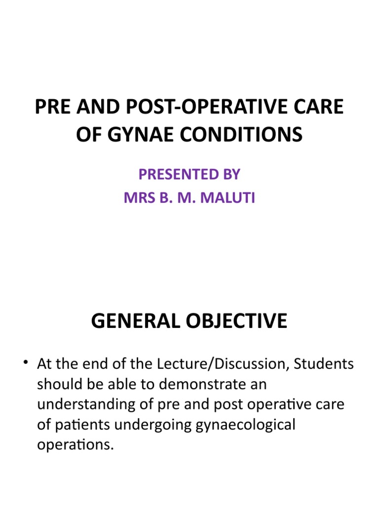 Gynae Pre-Post Op | PDF | Surgery | Gynaecology