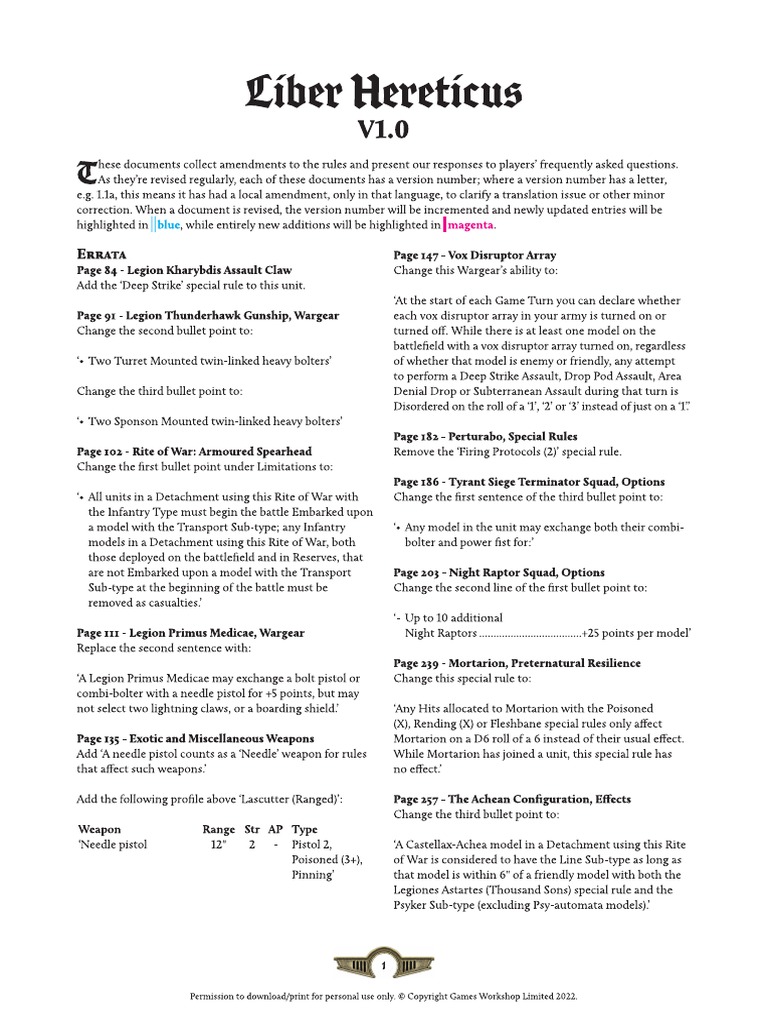 0 - FAQ Hereticus | PDF