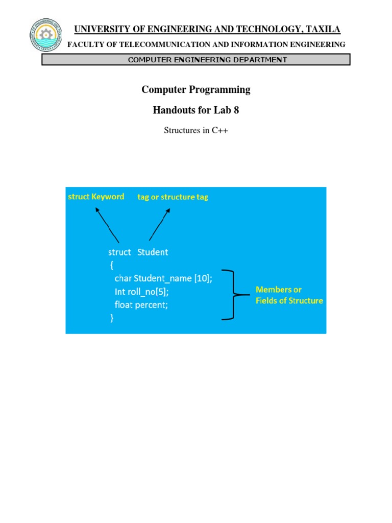 Handouts For Lab 8 Pdf Integer Computer Science Array Data Structure 