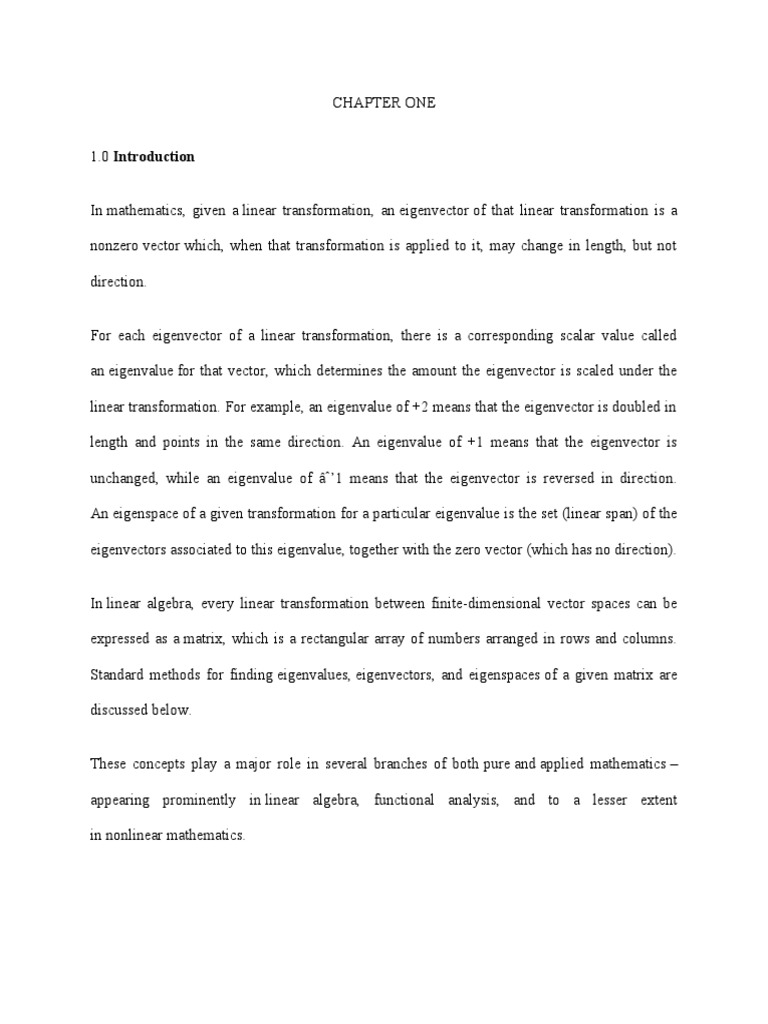 Eigenvector And Eigenvalue Project Pdf Eigenvalues And Eigenvectors Matrix Mathematics 