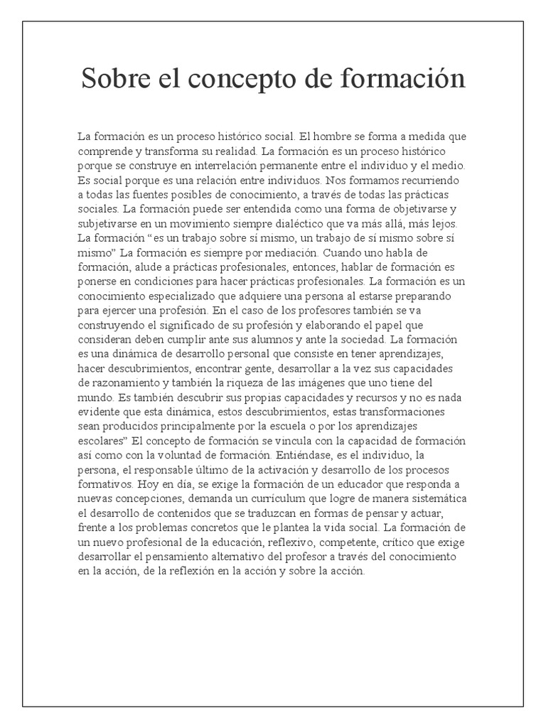 Sobre El Concepto de Formación | PDF