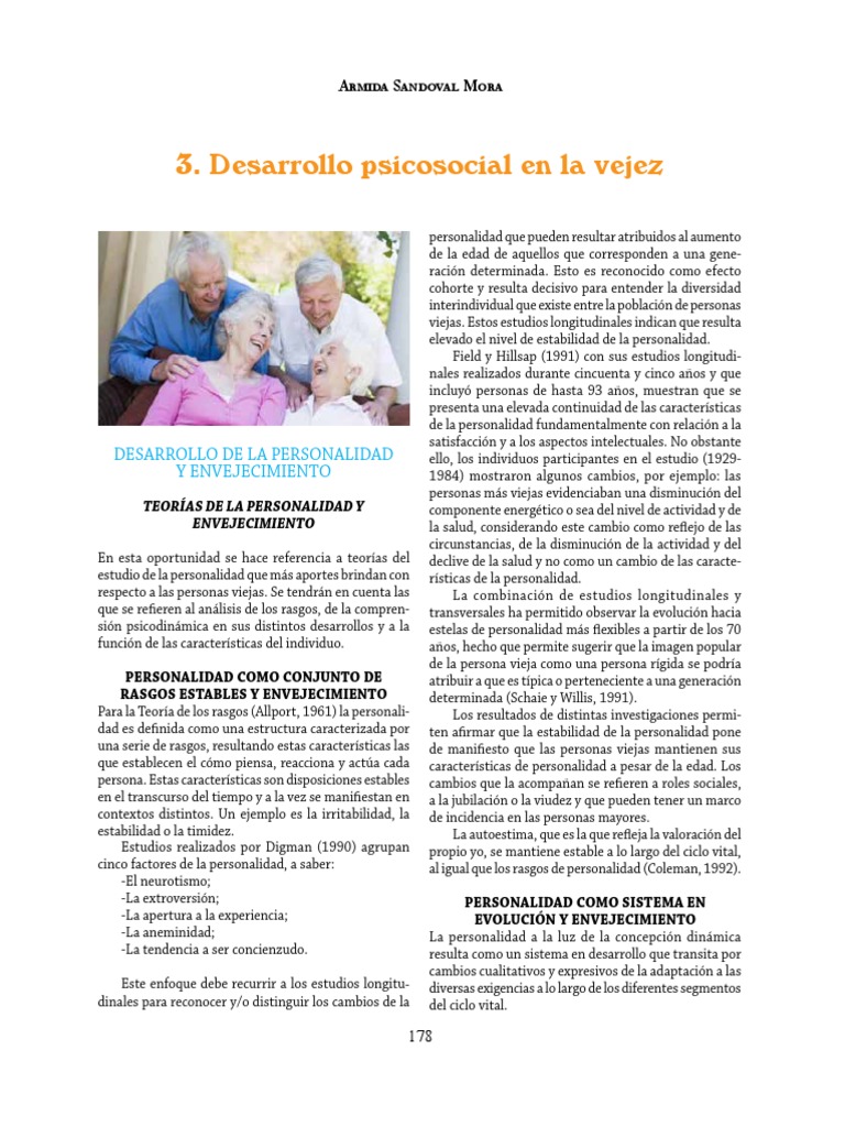 Desarrollo Psicosocial en La Vejez | PDF | Vejez | Carné de identidad