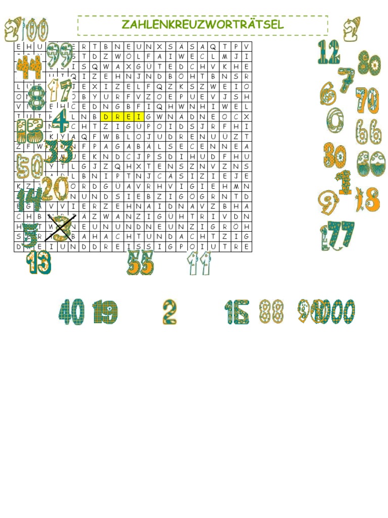 Zahlen-Arbeitsblatter 26826 | PDF
