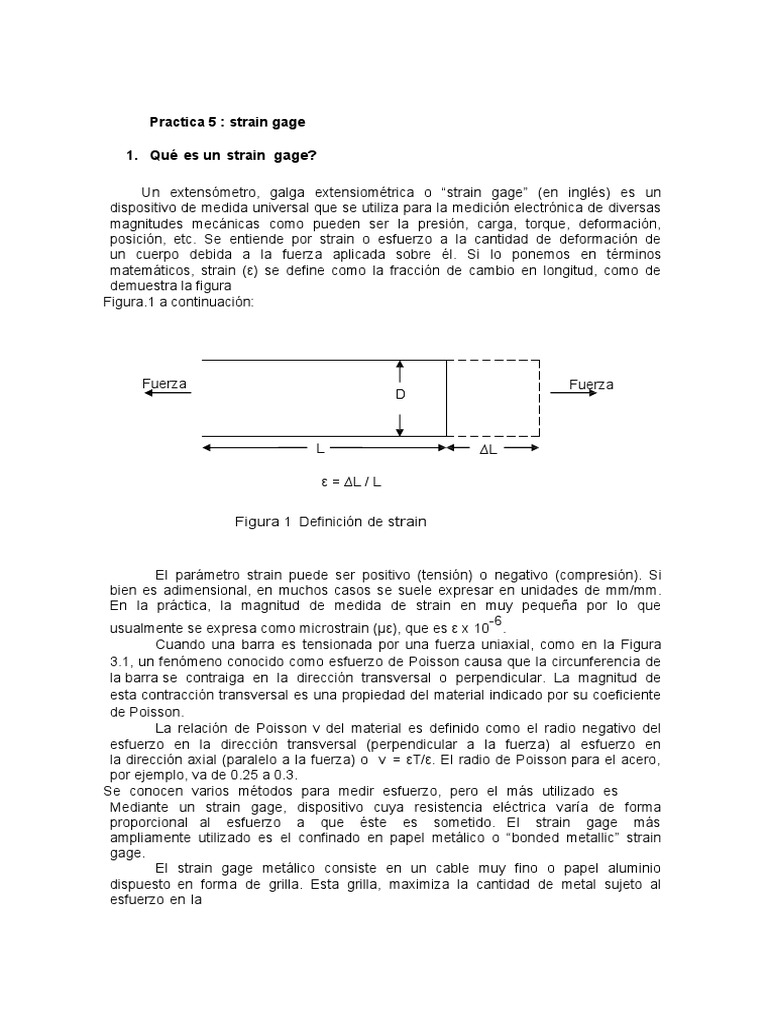 Qué Es Un Strain Gage | PDF | Resistor | Materiales