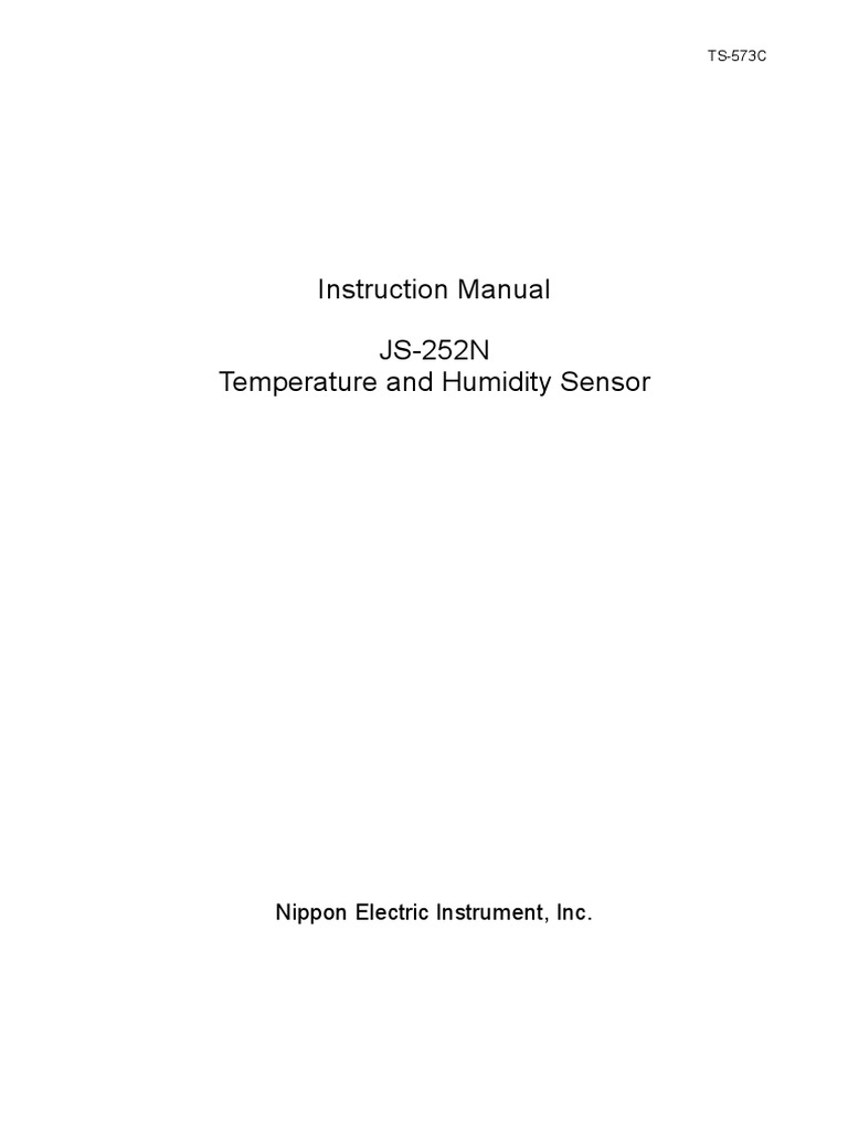 JS 252N (Temprature Humidity Sensor) | PDF | Humidity | Electrical Wiring