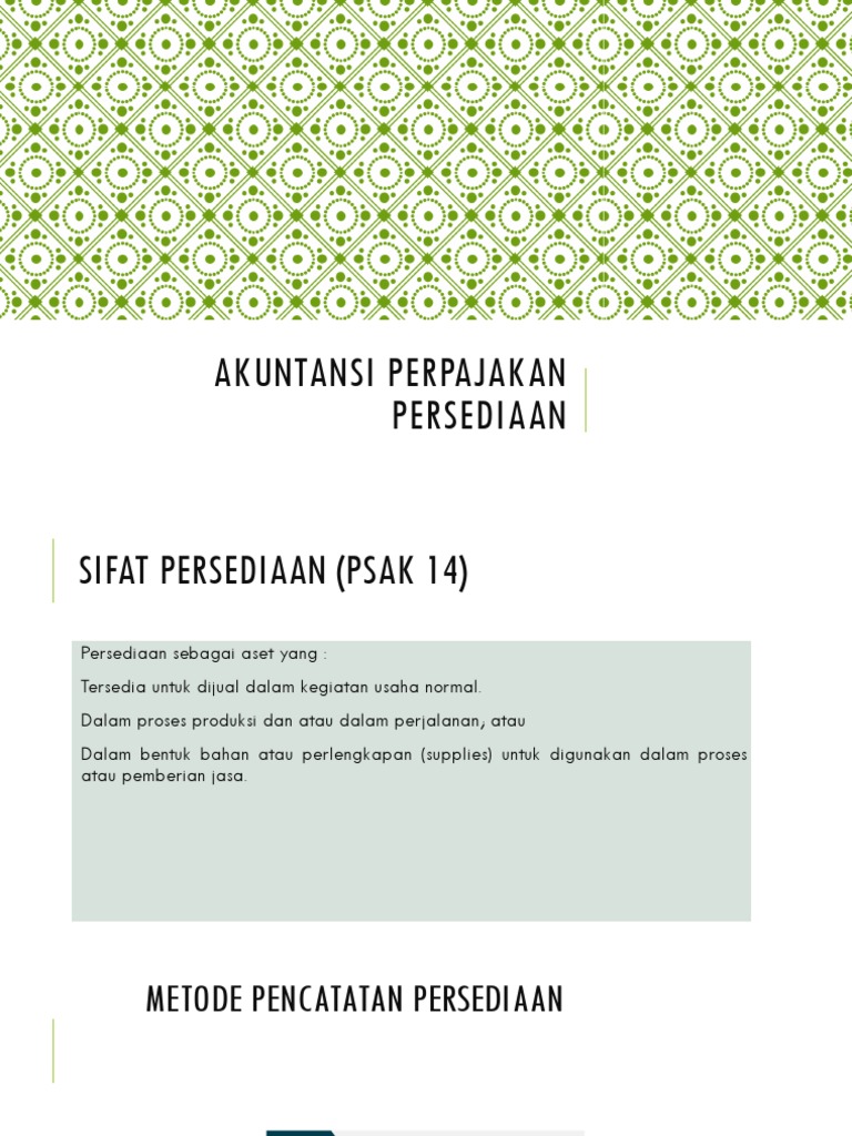 Akuntansi Perpajakan Persediaan | PDF