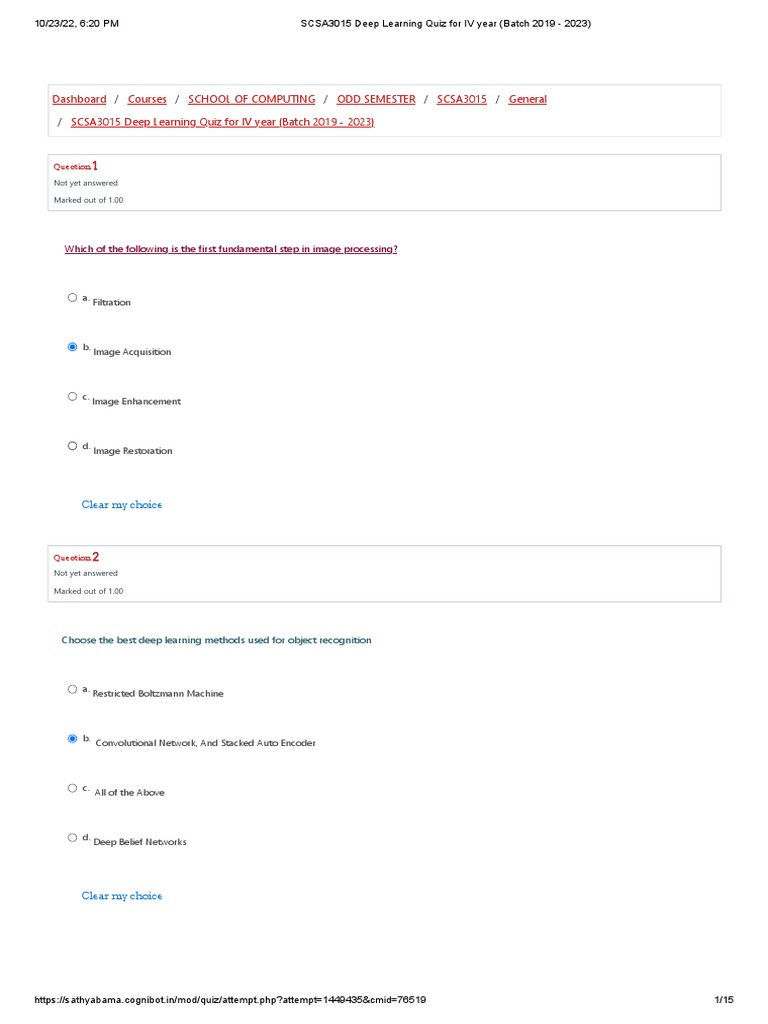 SCSA3015 Deep Learning Quiz For IV Year (Batch 2019 - 2023) | PDF ... SCSA3015 Deep Learning Quiz For IV Year (Batch 2019 - 2023) | PDF ...