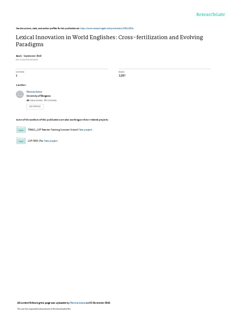 Lexical Innovation in World Englishes Cross-Fertil | PDF | English ...