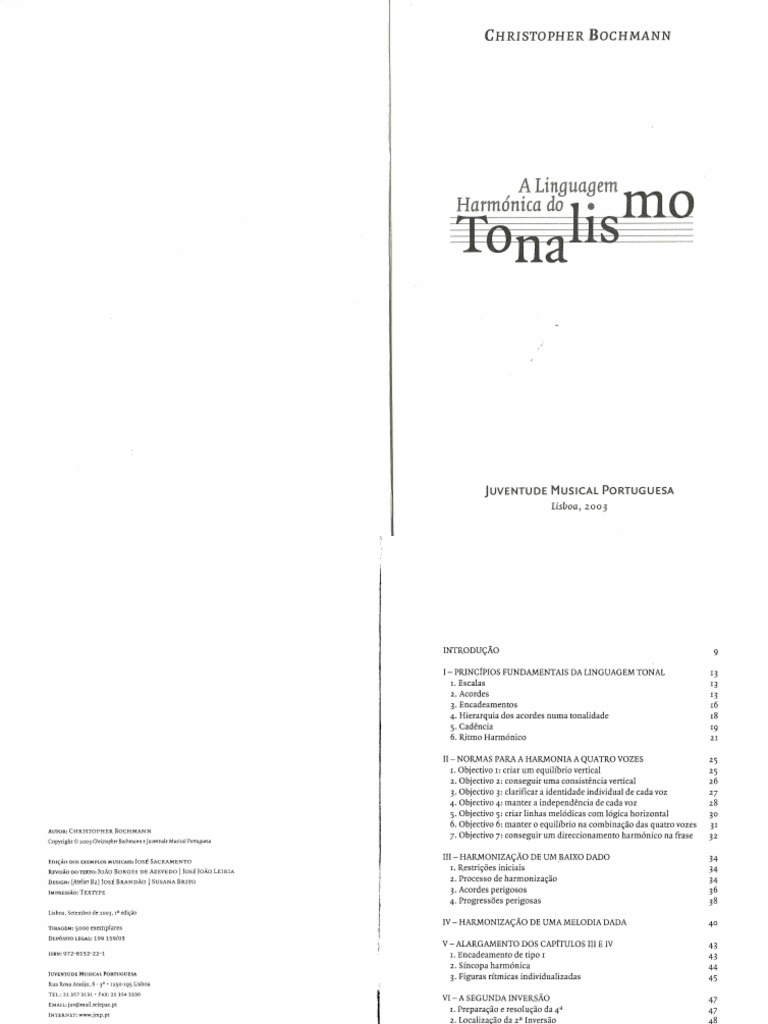 A Linguagem Harmónica Do Tonalismo (Christopher Bochmann) | PDF