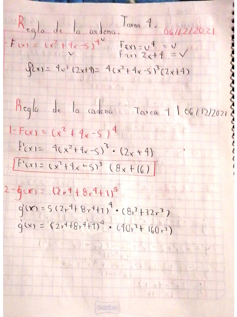 Tarea 4. Regla de La Cadena. | PDF
