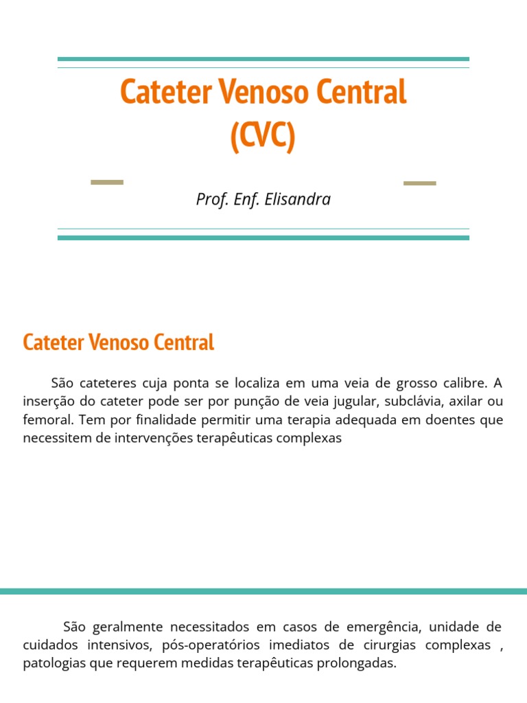 Guia de CVC para Profissionais de Saúde | PDF | Veia | Enfermagem