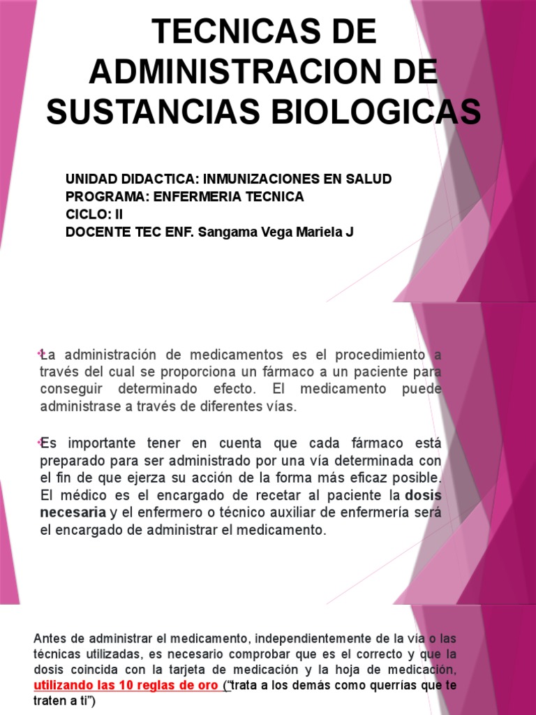 Tecnicas de Administracion de Sustancias Biologicas | PDF ...