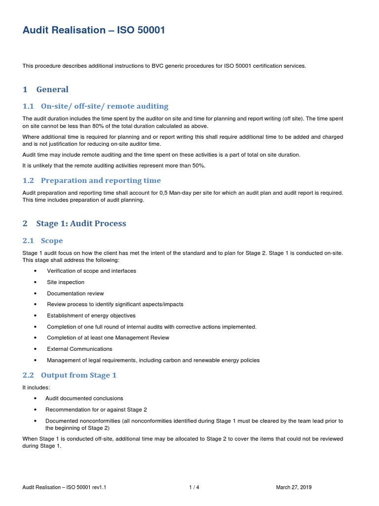 Audit Realisation - IsO 50001 | PDF | Audit | Regulatory Compliance
