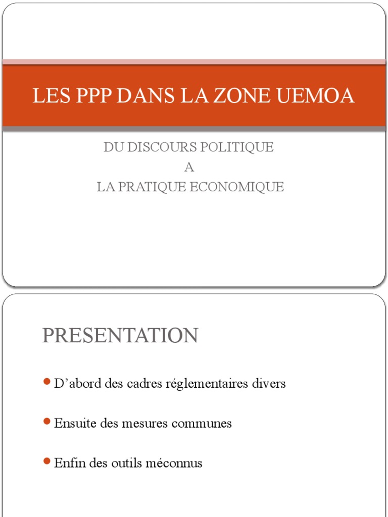 Les PPP Dans La Zone Umoa | PDF | Partenariat public-privé | Communauté ...