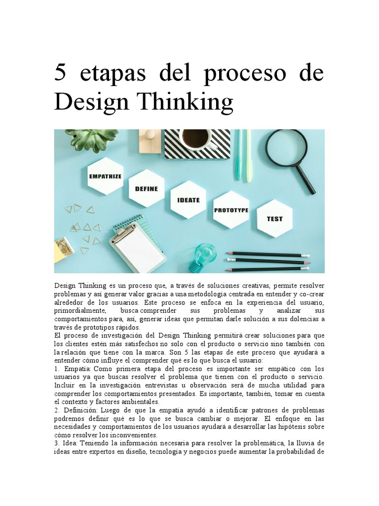 5 Etapas Del Proceso de Design Thinking | PDF