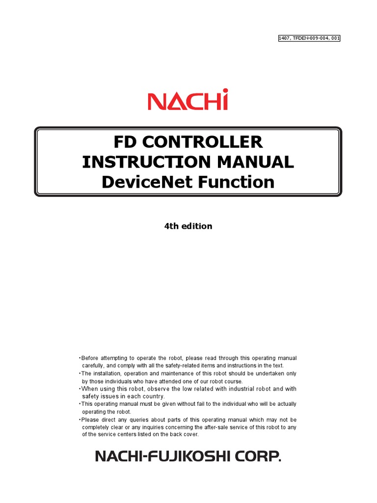 FD CONTROLLER INSTRUCTION MANUAL DeviceNet Function | PDF | Programmable Logic Controller ...