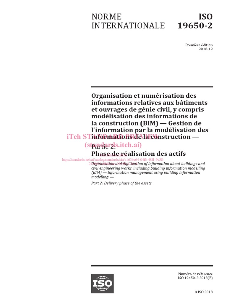 Iso 19650 2 2018 | PDF | Organisation internationale de normalisation ...