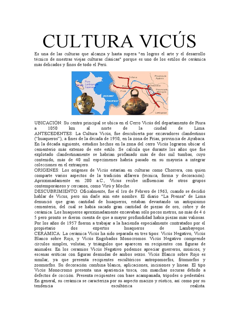 Cultura Vicús Resumen | PDF