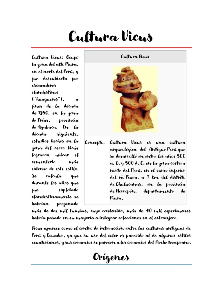Cultura Vicus | PDF | Andes | Era precolombina