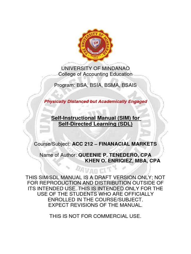 Approved CAE - BSA BSMA BSAIS BSIA - ACC 212 - Tenedero - Enriquez 1 | PDF | Interest ...