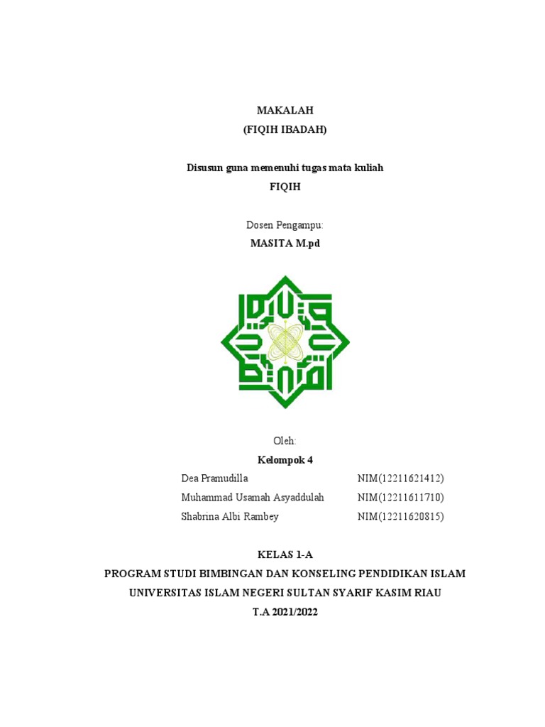 MAKALAH FIQIH IBADAH KEL 4 (1) A New | PDF