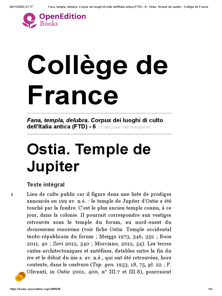 Fana, Templa, Delubra. Corpus Dei Luoghi Di Culto Dell'Italia Antica ...
