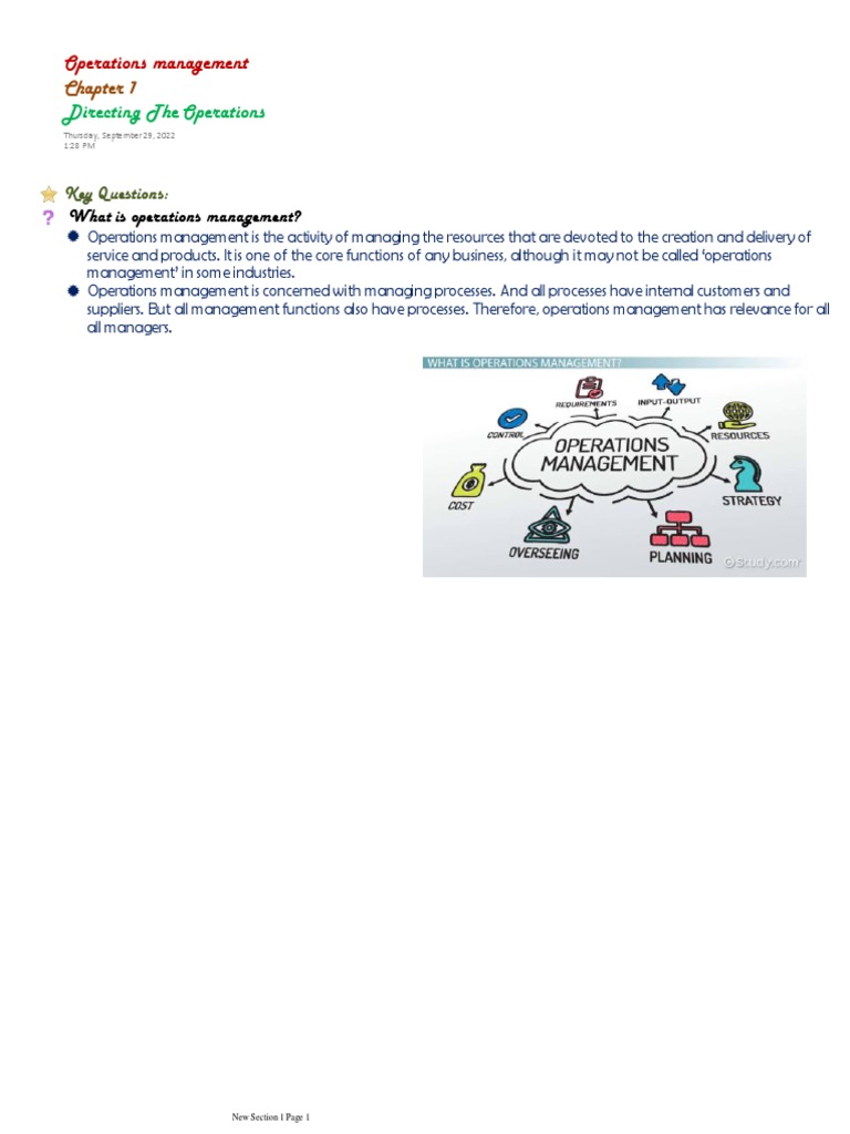 Operations Management Chap 1 | PDF | Operations Management | Information