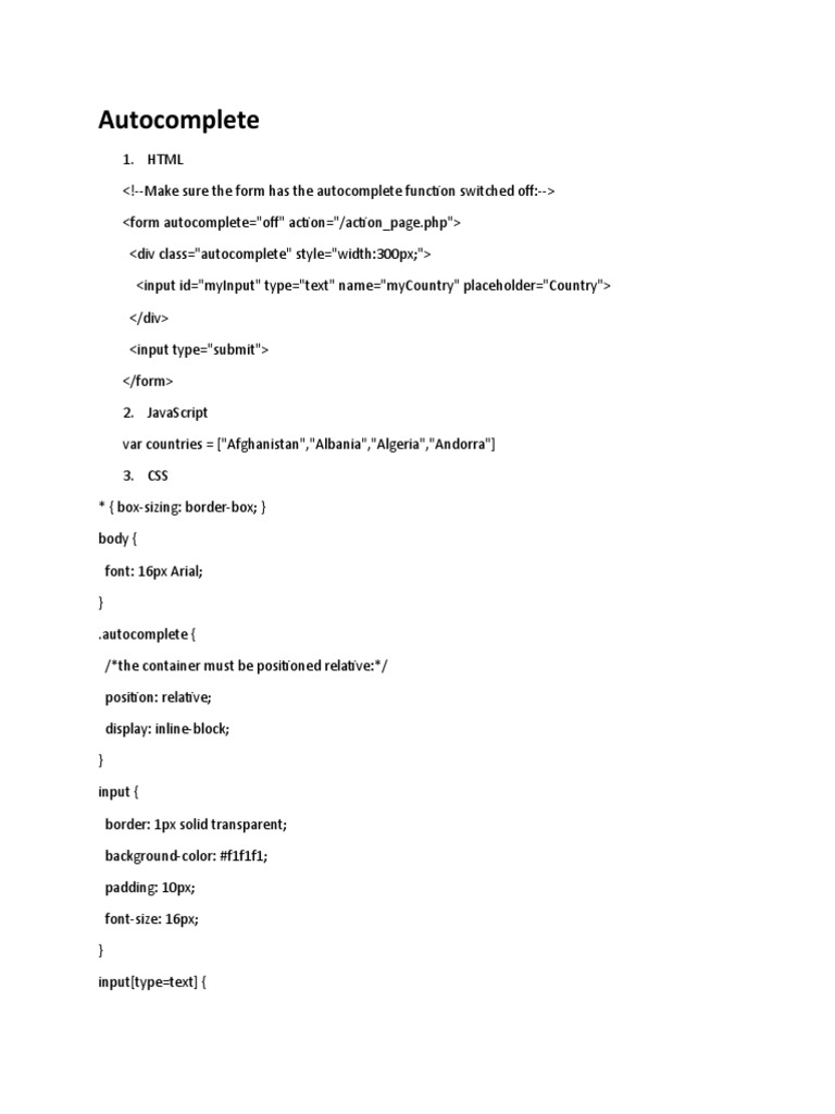 Autocomplete | PDF | Computer Programming | Software Development