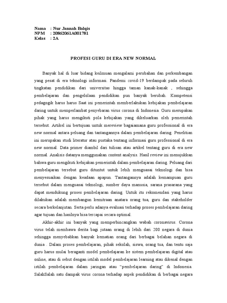 Essay Profesi Pendidikan | PDF