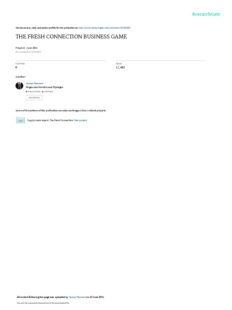 The Fresh Connectionportfolio | PDF | Supply Chain | Supply Chain ...