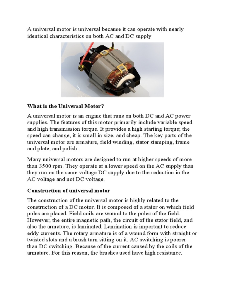 A Universal Motor Is Universal | PDF | Electric Motor | Electrodynamics
