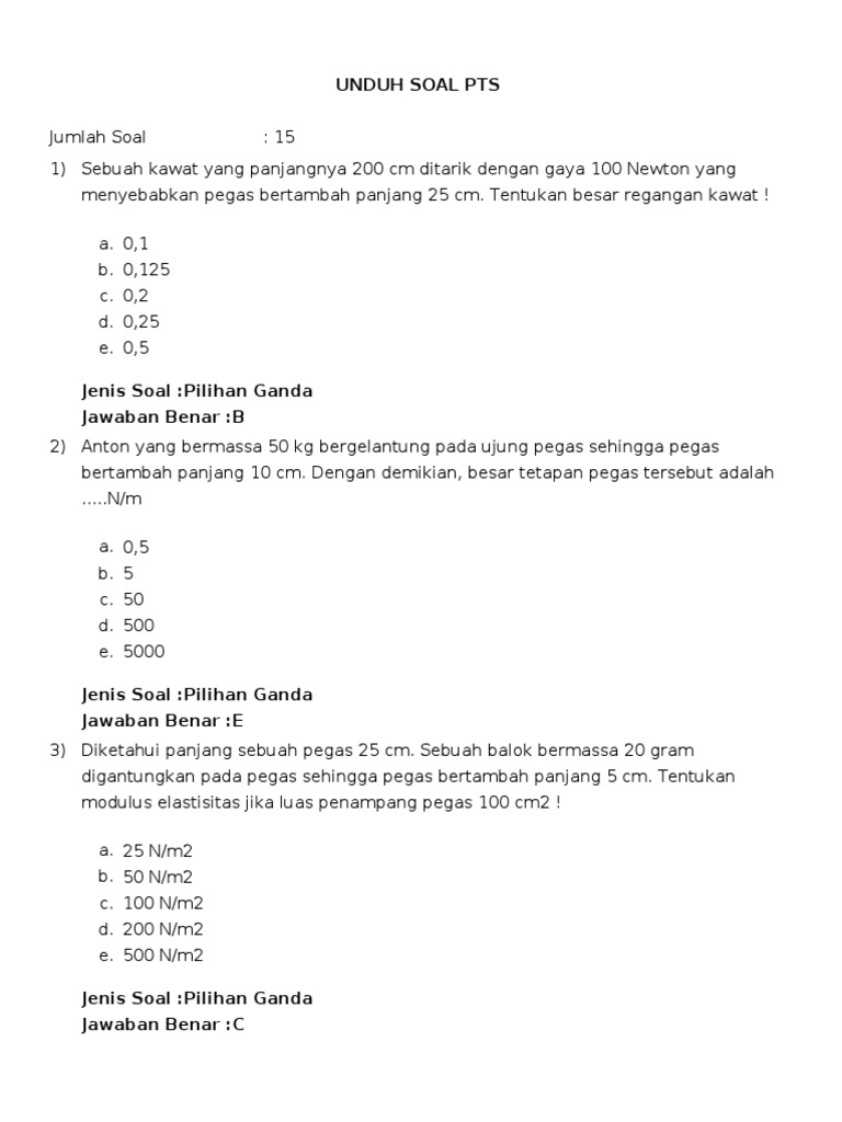 Lembar Soal PTS Kelas XI | PDF