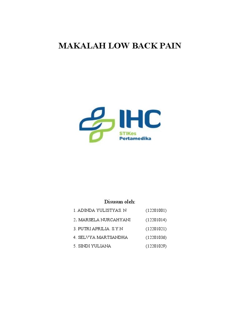 Makalah Low Back Pain - Kelompok 3 2 | PDF | Pengembangan Diri