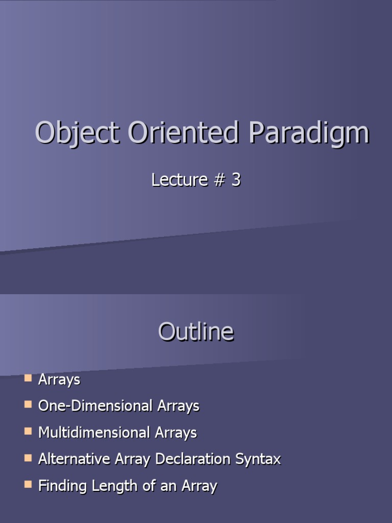 Oop Lec03 Pdf Array Data Structure Array Data Type 0232