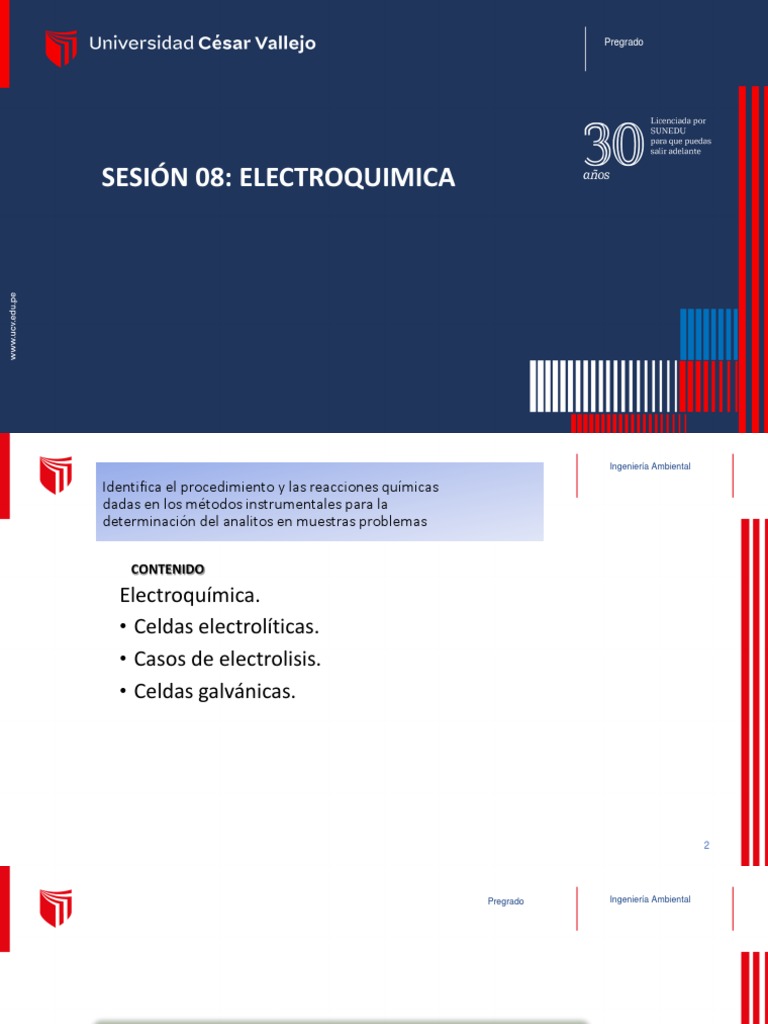Sesion 08. Electroquimica | PDF | Electroquímica | Electrodo