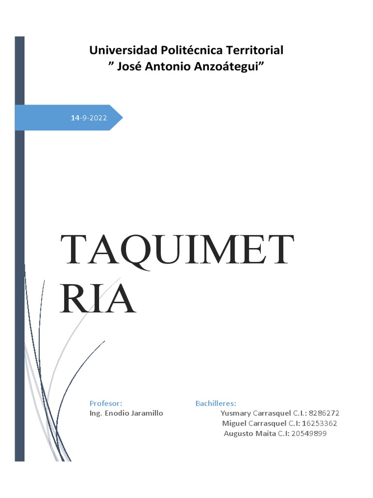 Taquimetria | PDF | Topografía | Metrología