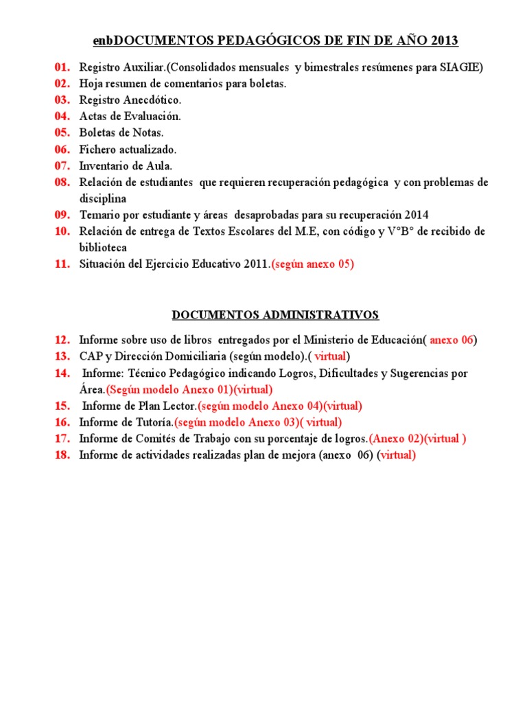 Relacion Documentos Finales!! 2013 | PDF | Salón de clases | Maestros