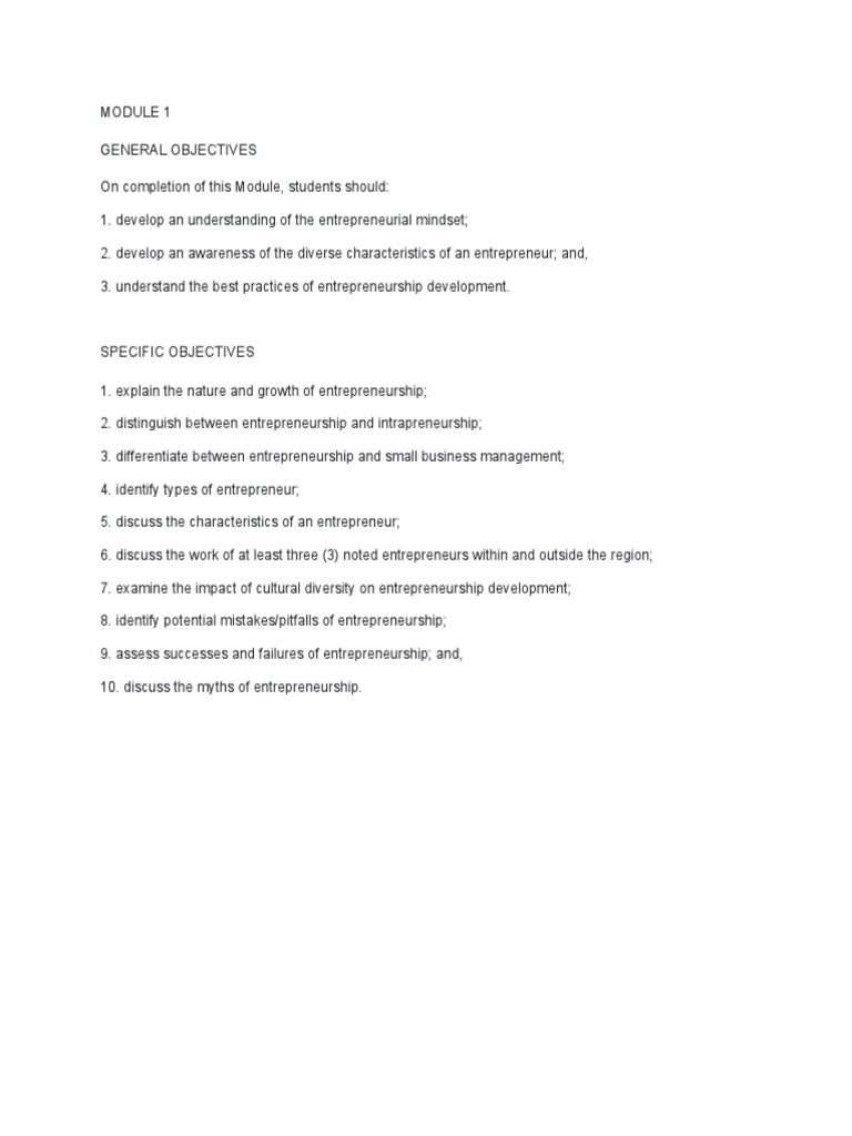 MODULE 1 Objectives | PDF MODULE 1 Objectives | PDF