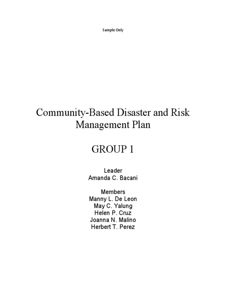 CBDRM Plan | PDF | Emergency Management | Labor Relations
