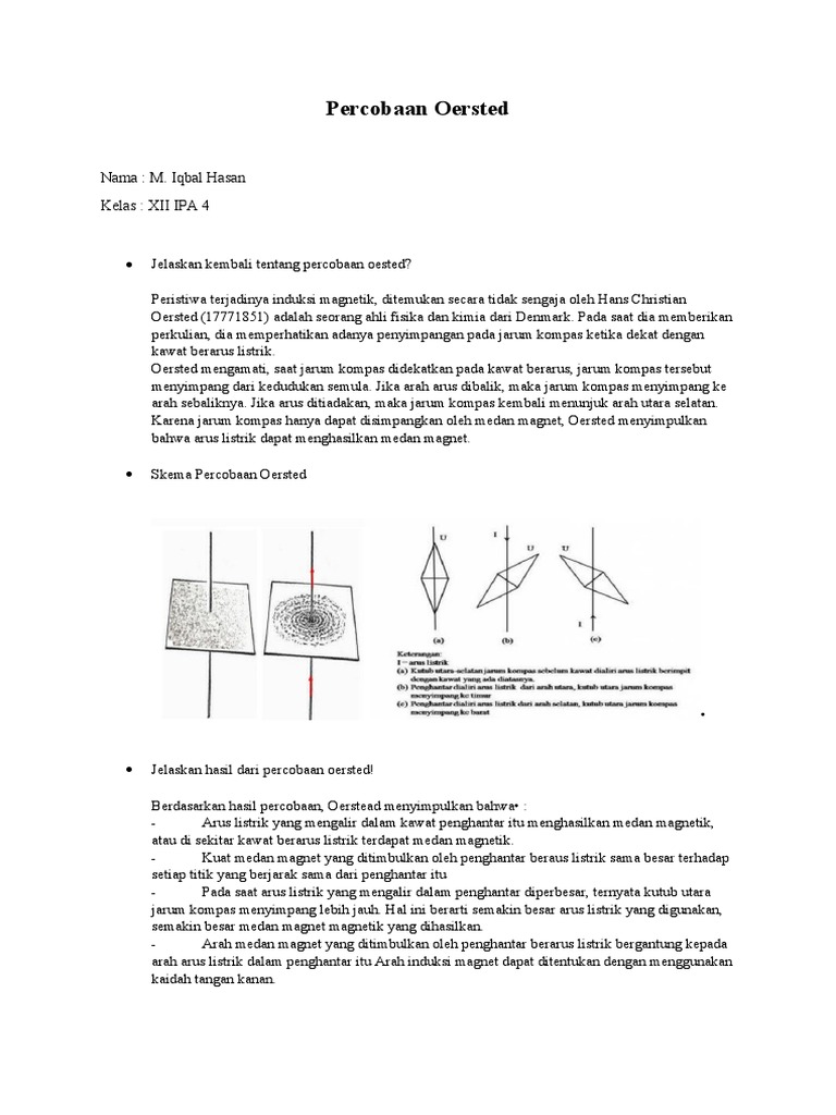 Eksperimen Oersted dan Medan Magnet | PDF