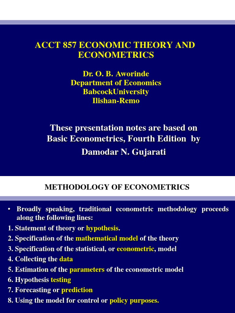 Topic 2 - Stages of Econometric Research | PDF | Econometrics ...