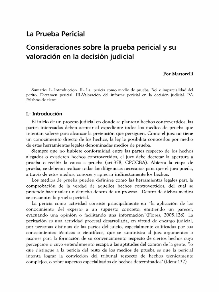 La Prueba Pericial | PDF | Testigo experto | Evidencia (ley)
